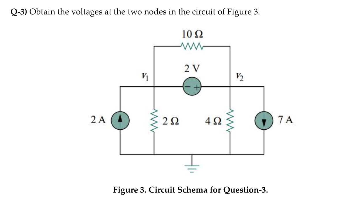 Solved Obtain the voltages at the two nodes in the circuit | Chegg.com