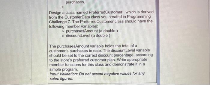 Solved 7. PersonData and CustomerData classes Design a class | Chegg.com