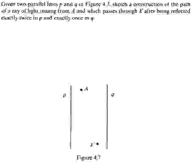 Solved Given two parallel lines p and q in Figure 4.7, | Chegg.com