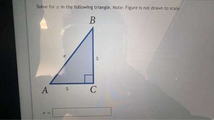 Solved Solve for x in the following triangle. Note: Figure | Chegg.com
