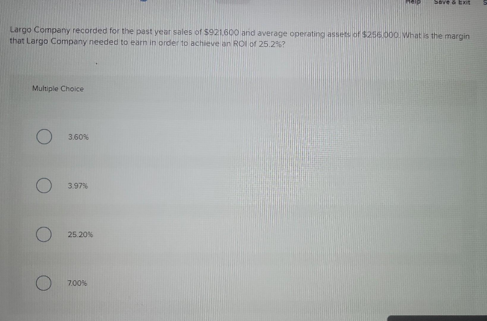 Solved Largo Company necorded for the past year sales of | Chegg.com