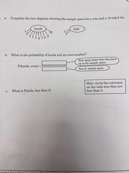 Solved a. Complete the tree diagram showing the sample space | Chegg.com