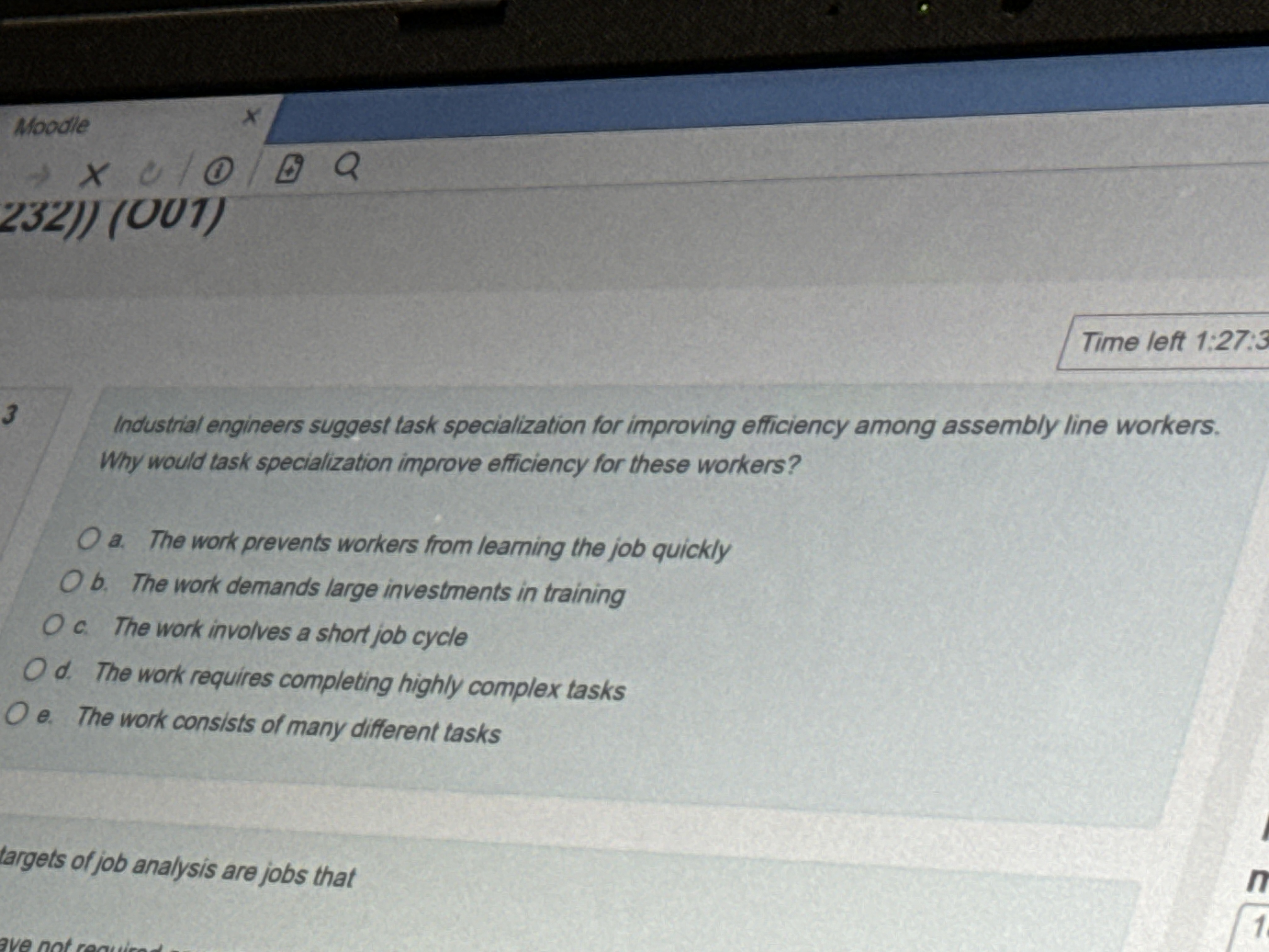 Solved Industrial engineers suggest task specialization for | Chegg.com