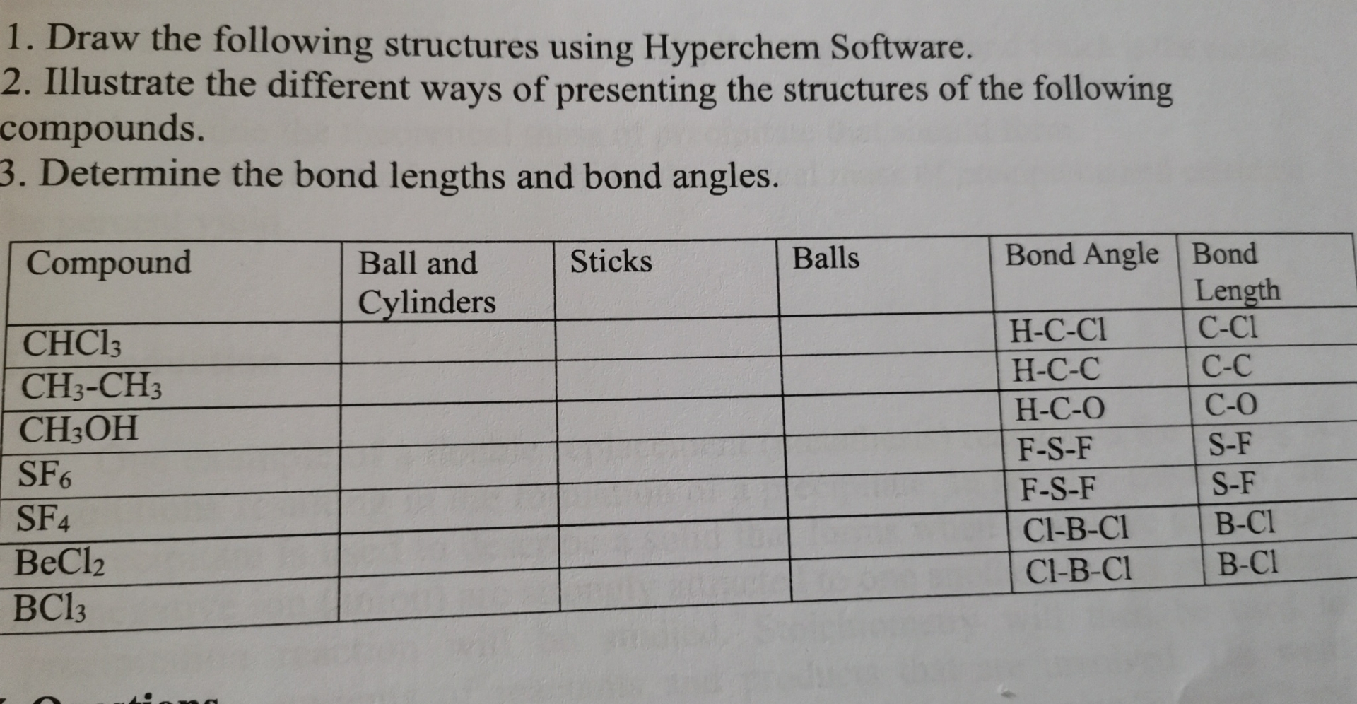 Solved Draw the following structures using Hyperchem | Chegg.com
