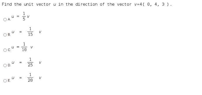 Solved Find the unit vector u in the direction of the vector | Chegg.com