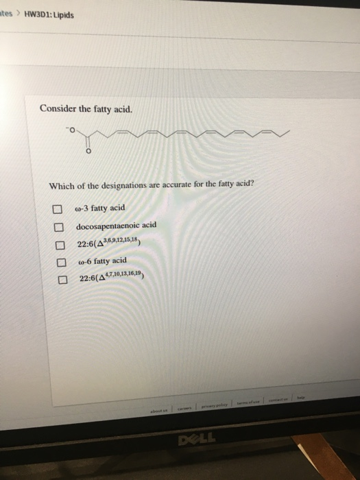 Solved mtes > HW3D1: Lipids Consider the fatty acid. Which | Chegg.com