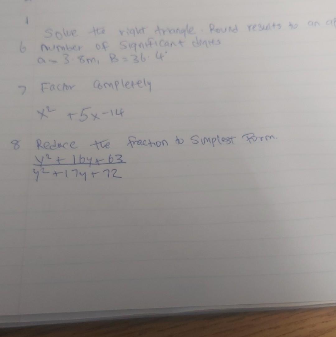 Solved x2+5x−14 8 Reduce the fraction io Simplest form. | Chegg.com