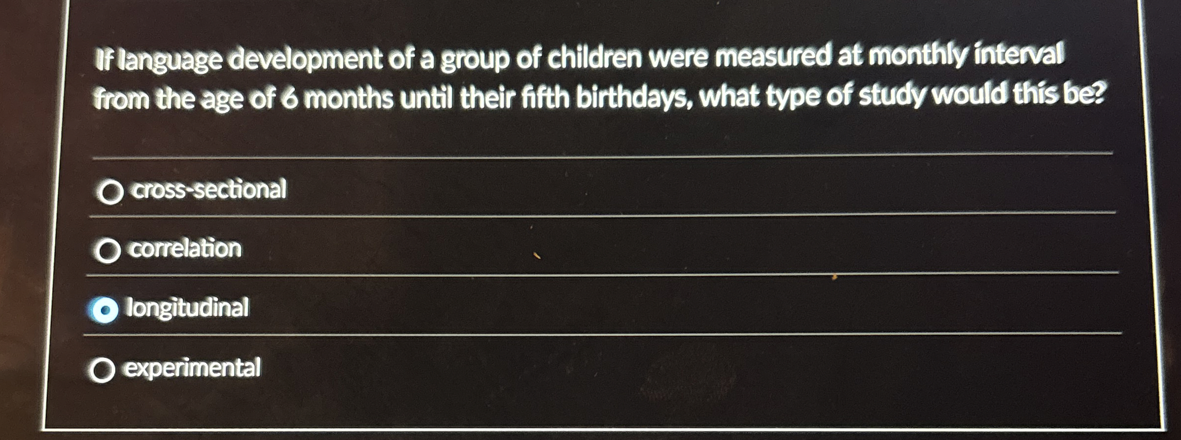 Solved If language development of a group of children were | Chegg.com
