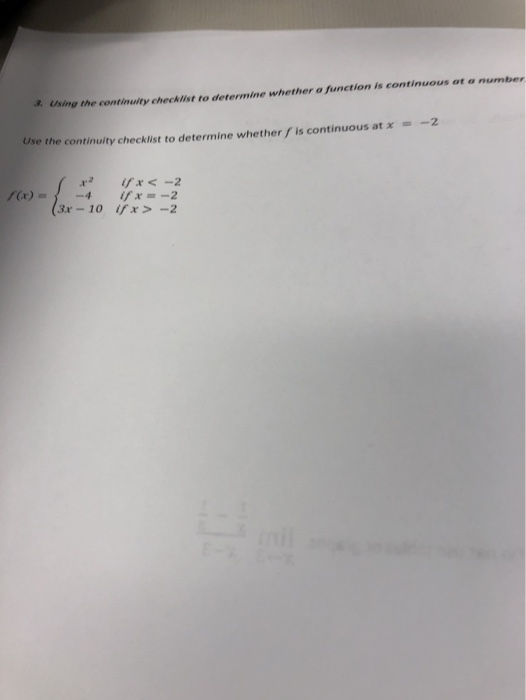 Solved Using The Continuity Checklist To Determine Whether A