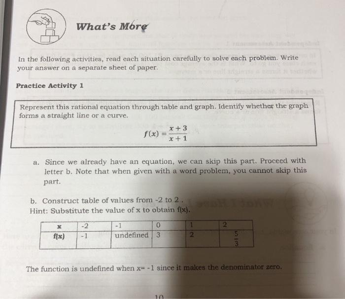 Solved What's More In the following activities, read each | Chegg.com