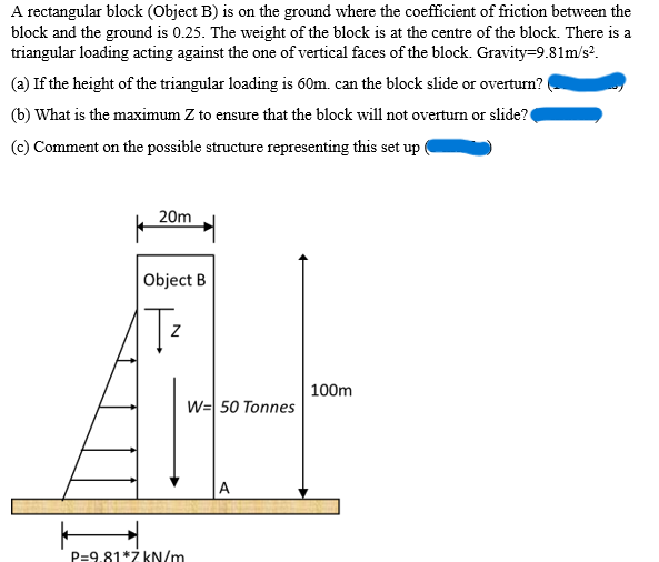 Solved A rectangular block (Object B ) ﻿is on the ground | Chegg.com