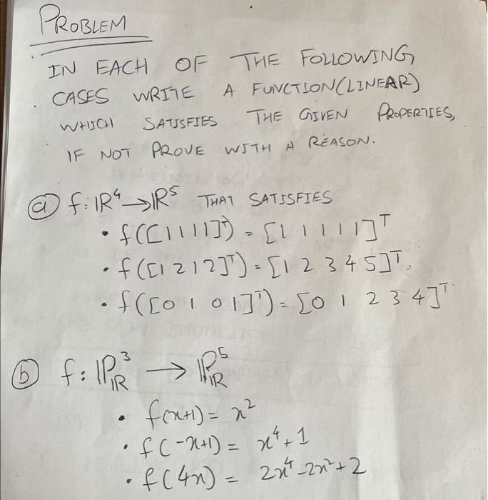 Solved ROBLEM IN EACH OF THE FOLLOWING CASES WRITE A | Chegg.com