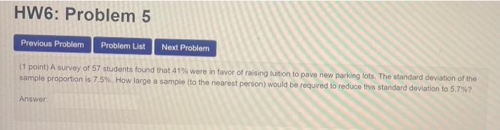 Solved HW6: Problem 5 Previous Problem Problem List Next | Chegg.com