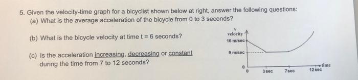 Solved velocity 16 m/sec (b) What is the bicycle velocity at | Chegg.com