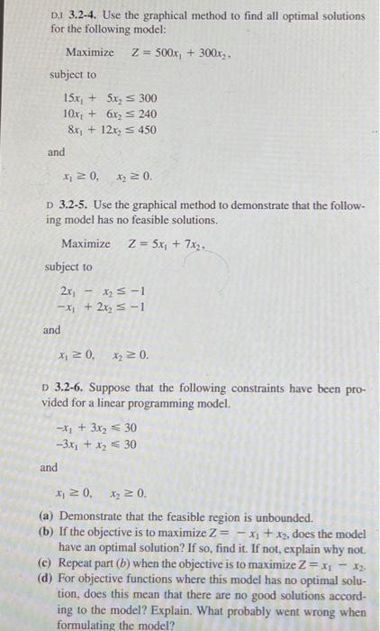Solved D.1 3.2-4. Use the graphical method to find all | Chegg.com