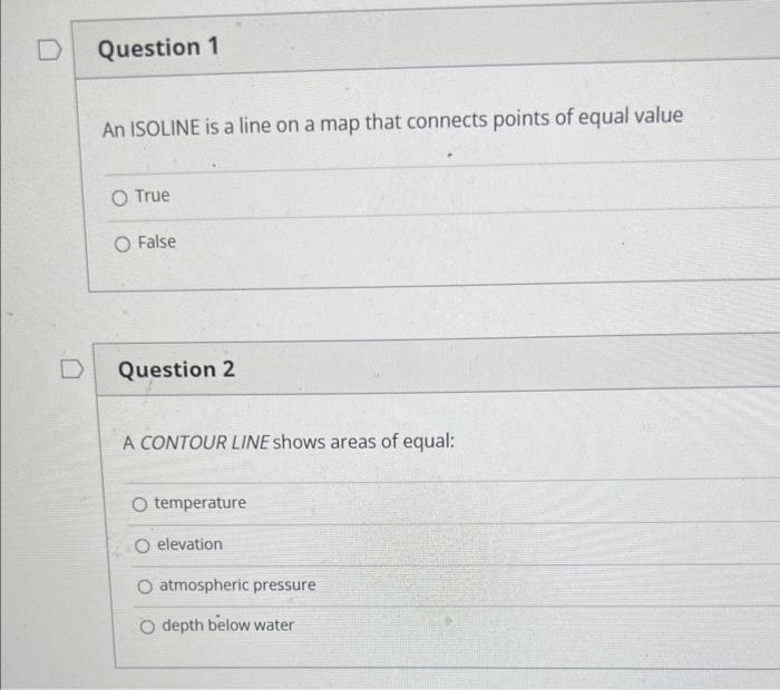 Solved An ISOLINE is a line on a map that connects points of | Chegg.com