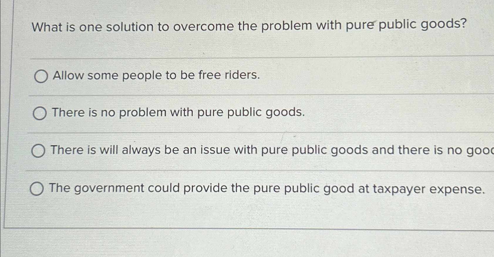 Solved What is one solution to overcome the problem with | Chegg.com