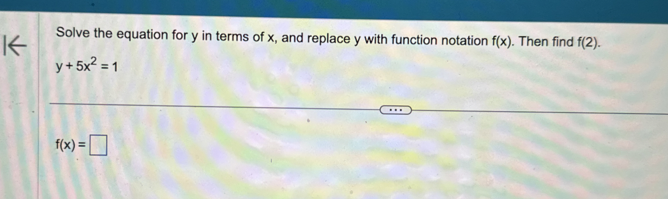 Solved Solve the equation for y ﻿in terms of x, ﻿and replace | Chegg.com