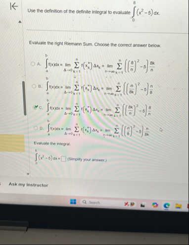Solved Use the definition of the definite integral to | Chegg.com