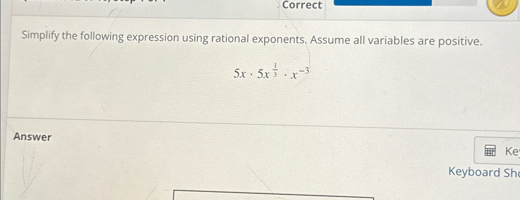 Solved CorrectSimplify the following expression using | Chegg.com