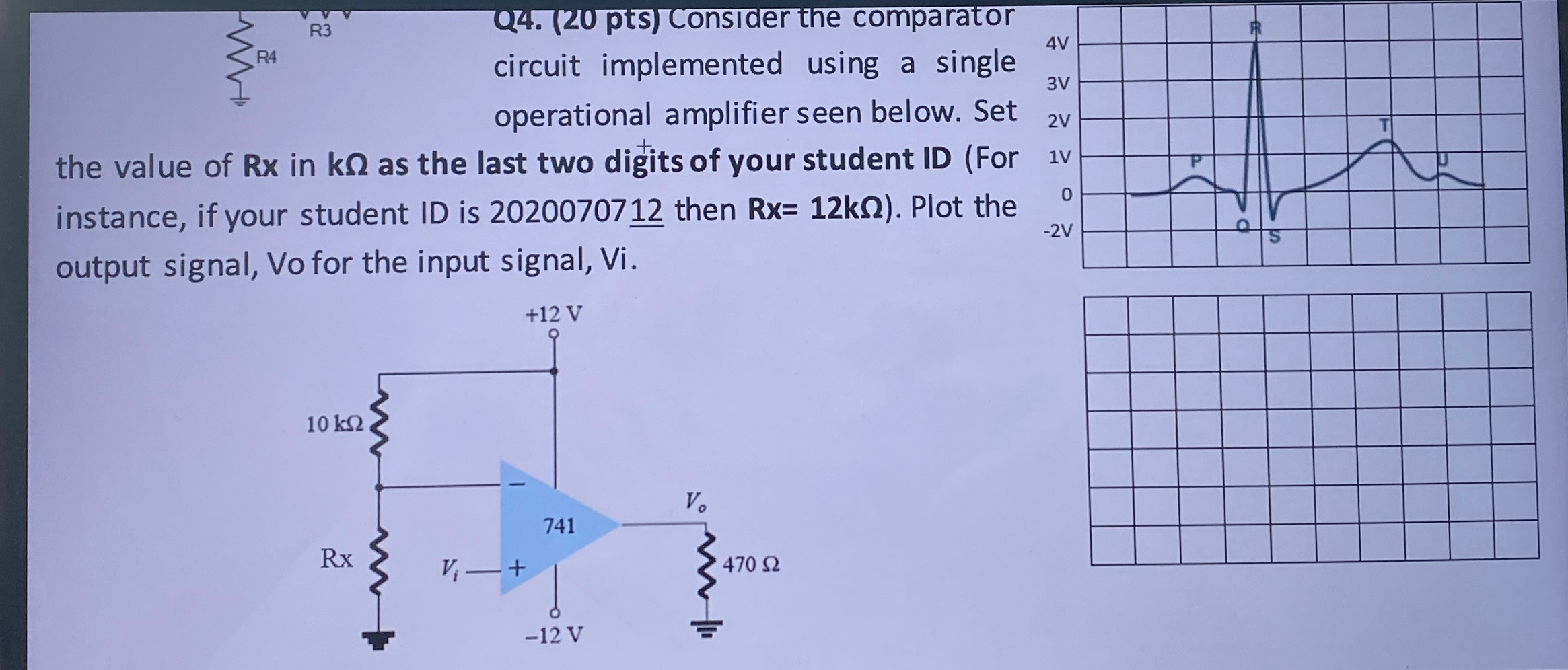 Solved R3Q4. (20 ﻿pts) ﻿Consider the comparator circuit | Chegg.com