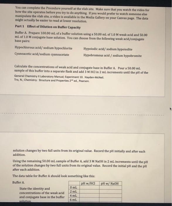 Solved Experiment 10 Buffers and Buffer Capacity Review | Chegg.com