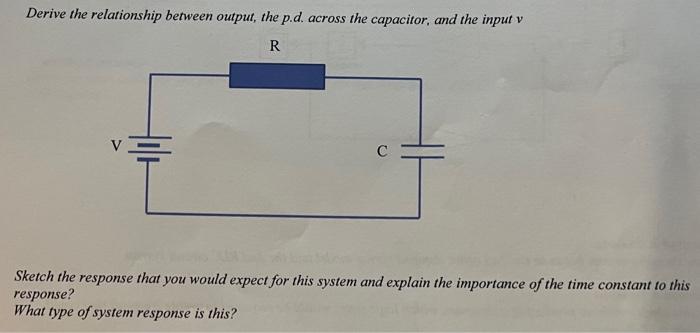 Solved derive the relationship between the output, the p.d. | Chegg.com