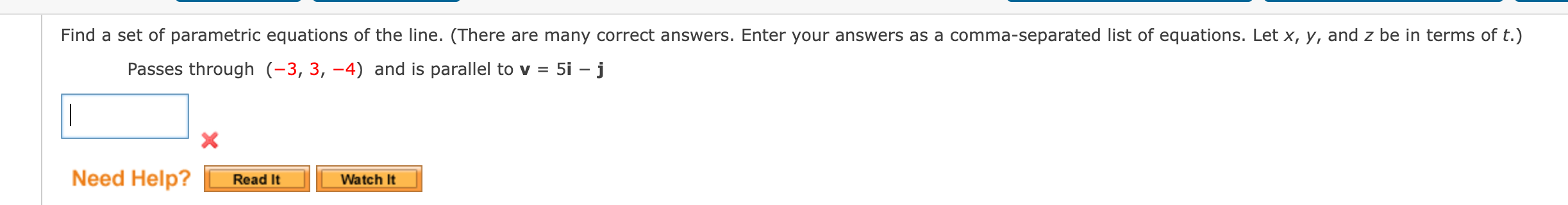 Solved Find a set of parametric equations of the line. | Chegg.com