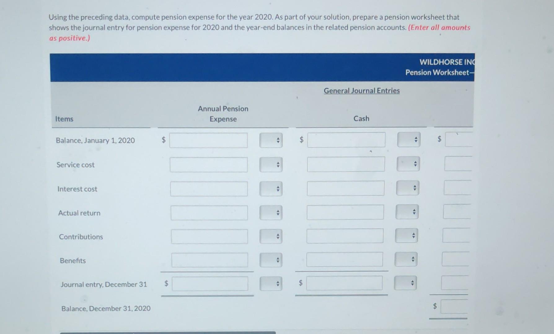 Solved Using the preceding data, compute pension expense for | Chegg.com