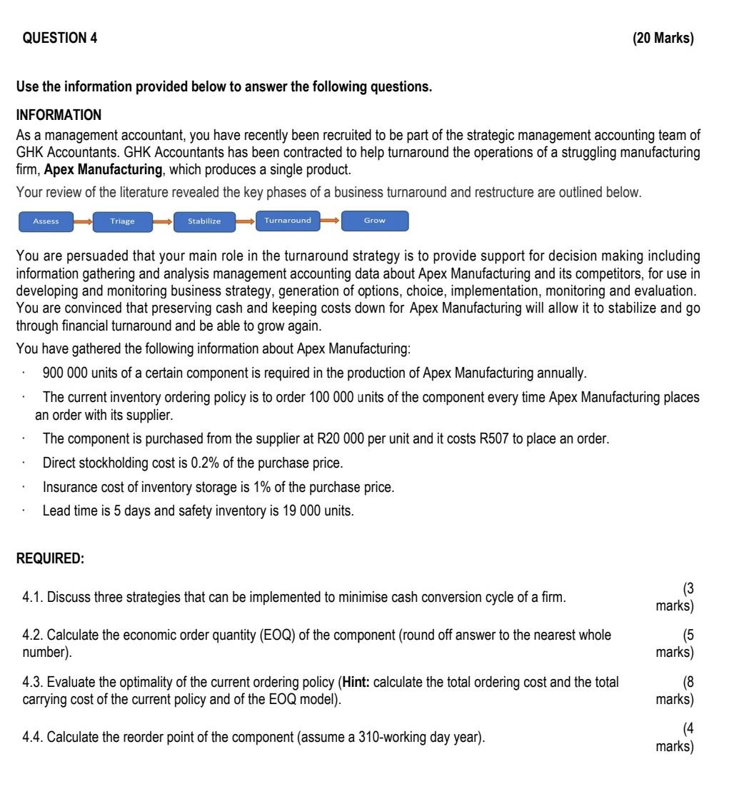Solved Use the information provided below to answer the | Chegg.com