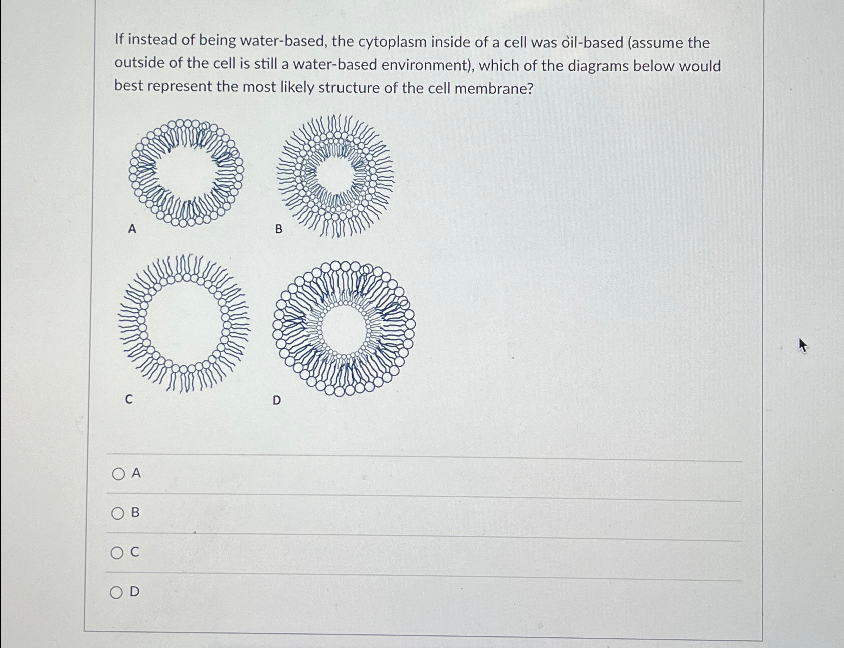Solved If instead of being water-based, the cytoplasm inside | Chegg.com