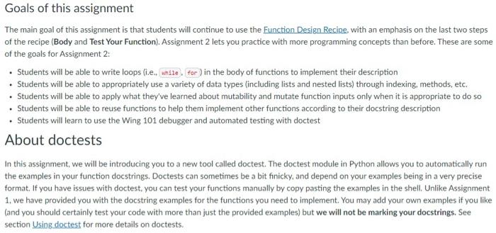 Solved Goals of this assignment The main goal of this | Chegg.com