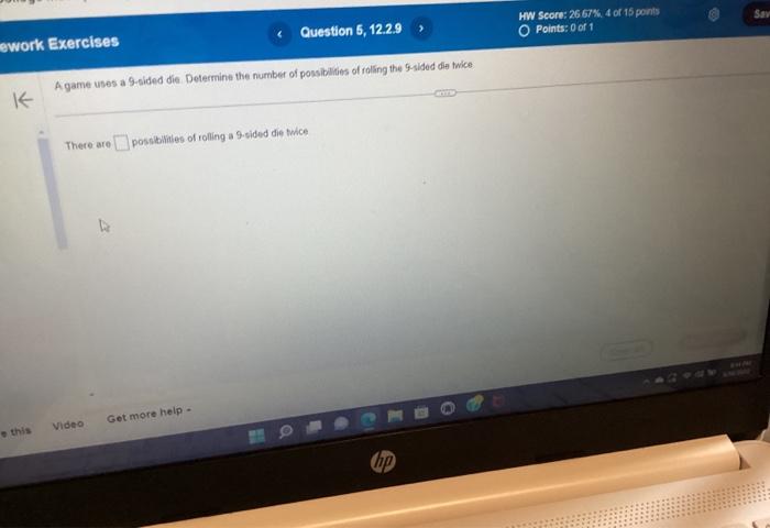 Solved Thete are posslabliales of rolling a 9-vided die | Chegg.com