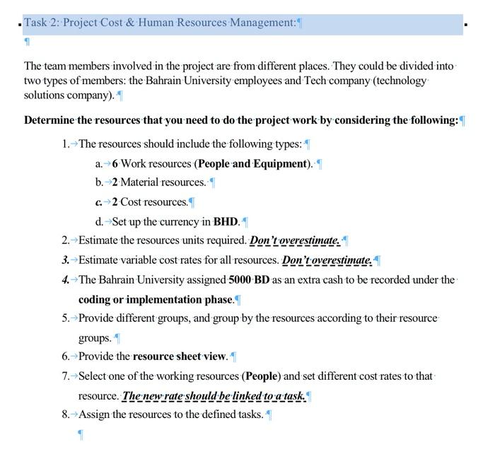 Solved Task-1: Project Scope \& Time management" A. As the | Chegg.com