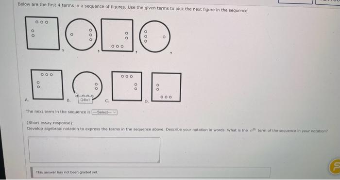Solved Below are the first 4 terms in a sequence of figures. | Chegg.com