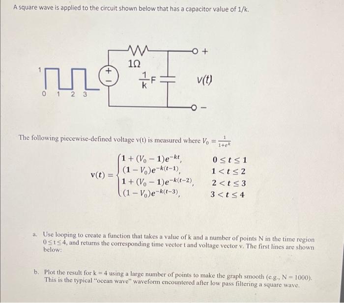 Solved A square wave is applied to the circuit shown below | Chegg.com