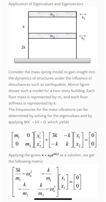 Solved Application of Eigenvalues and Eigenvectors Consider | Chegg.com