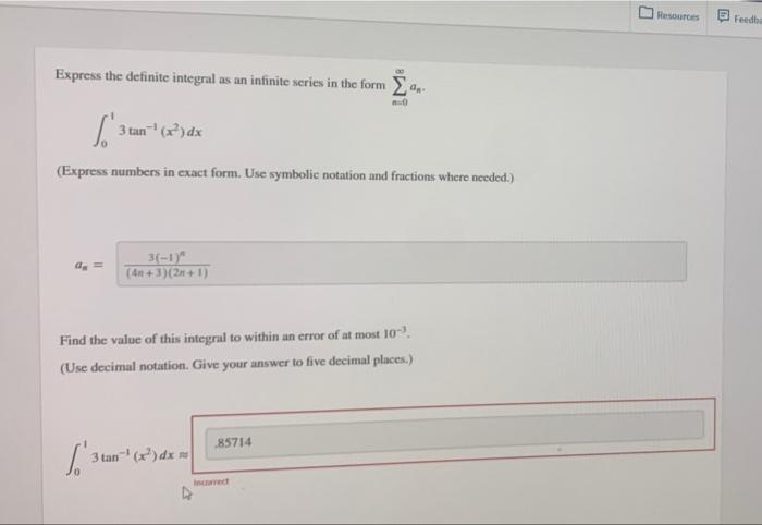 Solved Express the definite integral as an infinite series | Chegg.com