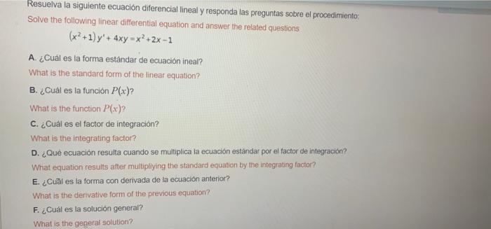 Solved QUESTION 1 Resuelva la siguiente ecuación diferencial | Chegg.com