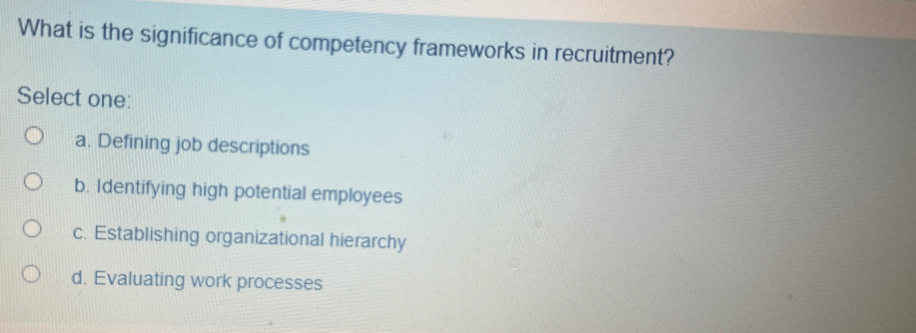 Solved What is the significance of competency frameworks in | Chegg.com