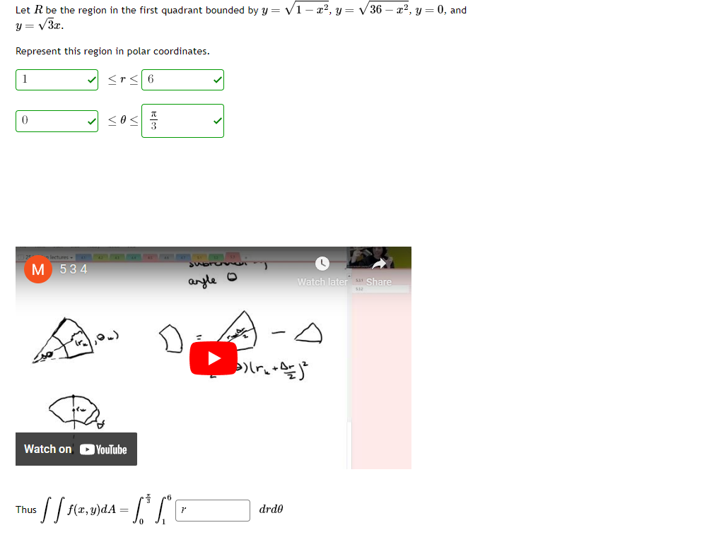 Solved Let R ﻿be the region in the first quadrant bounded by | Chegg.com