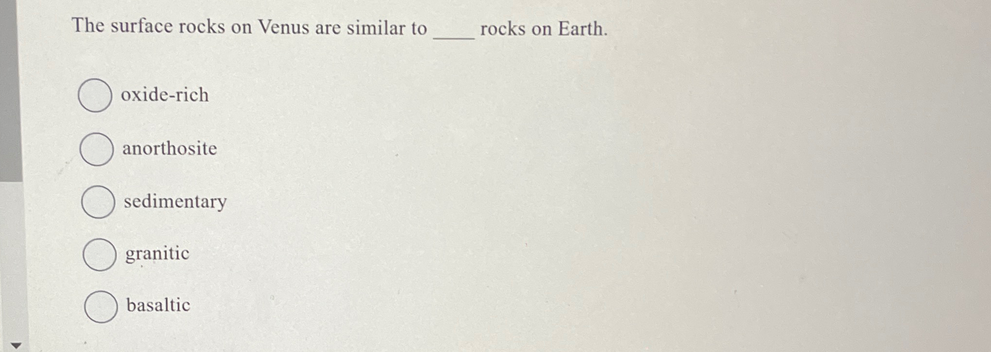 Solved The surface rocks on Venus are similar to rocks on | Chegg.com