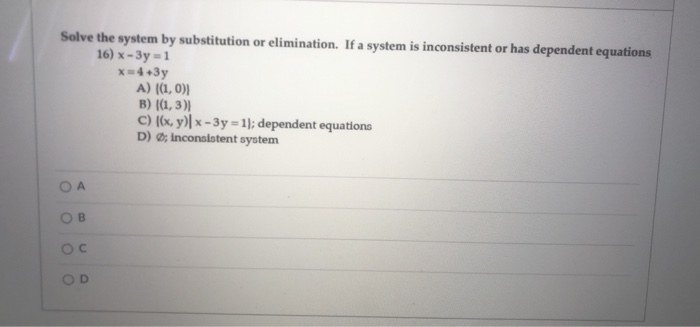 Solved Solve the system by substitution or elimination. If a | Chegg.com