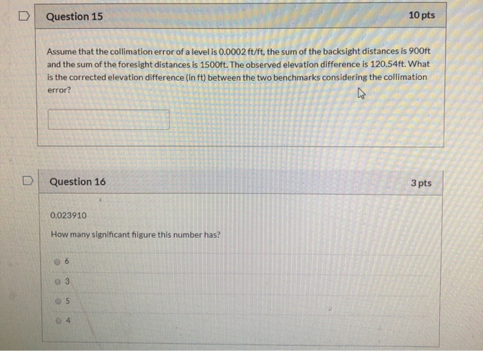 Solved D 10 pts Question 15 Assume that the collimation | Chegg.com