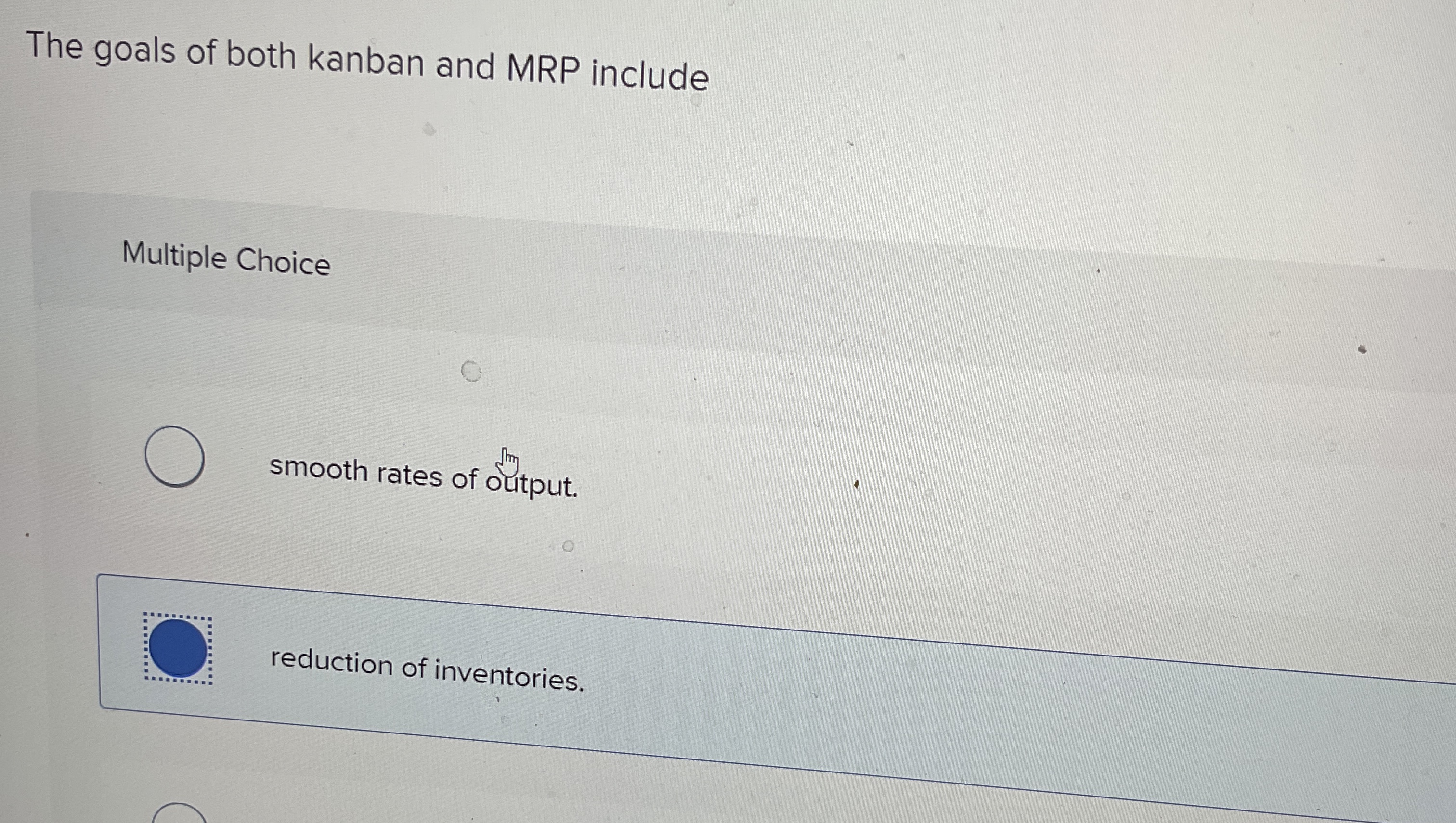 Solved The goals of both kanban and MRP includeMultiple | Chegg.com