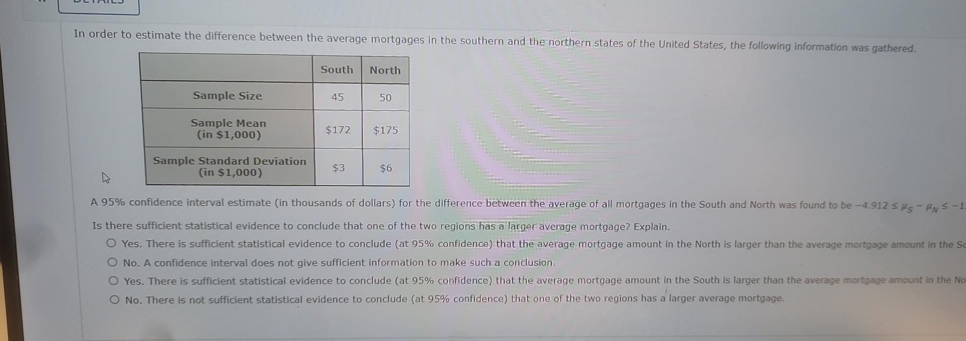 Solved A 95% confidence interval estimate (in thousands of | Chegg.com