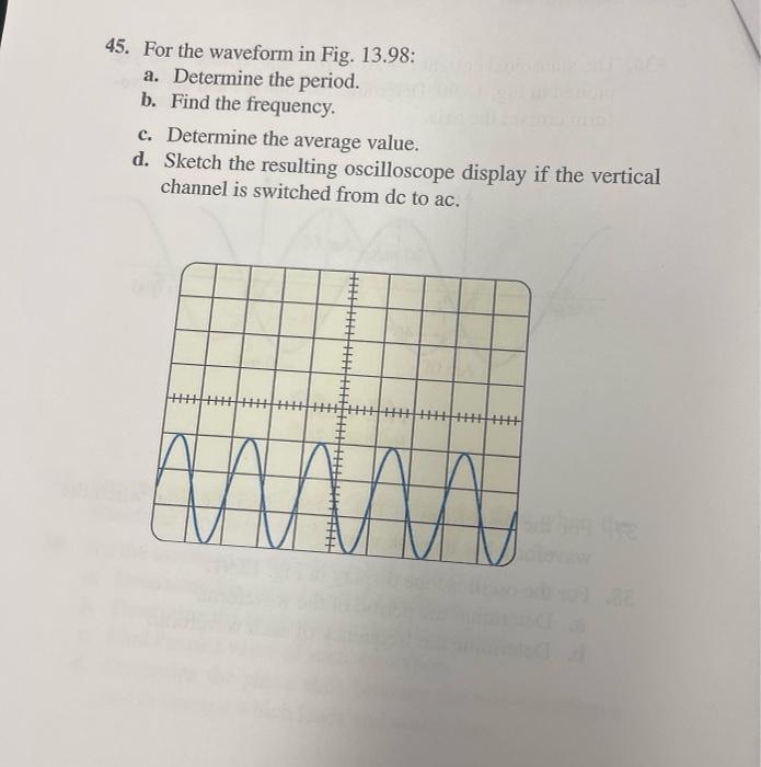 Solved 45. For the waveform in Fig. 13.98: a. Determine the | Chegg.com