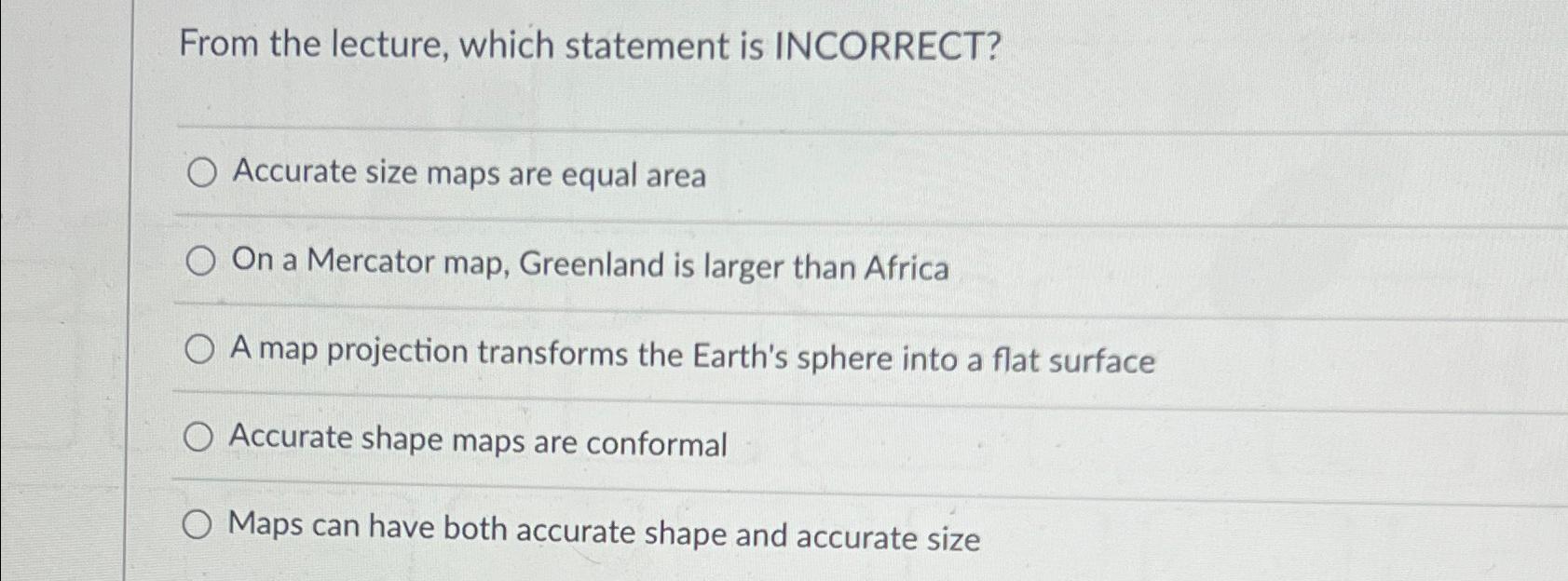 Solved From the lecture, which statement is | Chegg.com