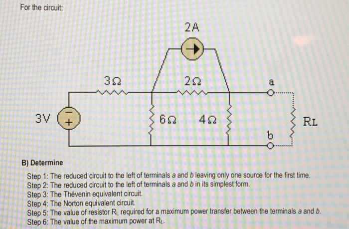 Solved step 1 asks for the circuit to be reduced by norton | Chegg.com