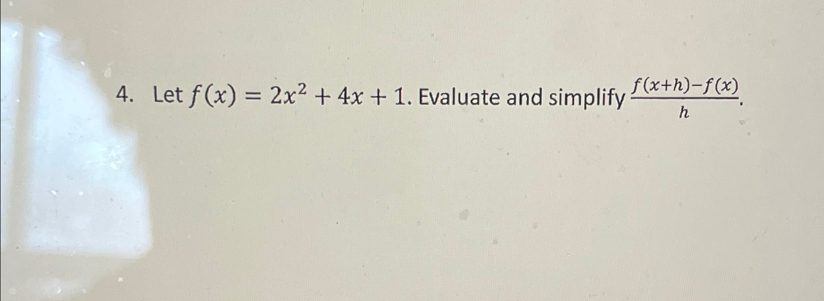 Solved Let F X 2x2 4x 1 ﻿evaluate And Simplify